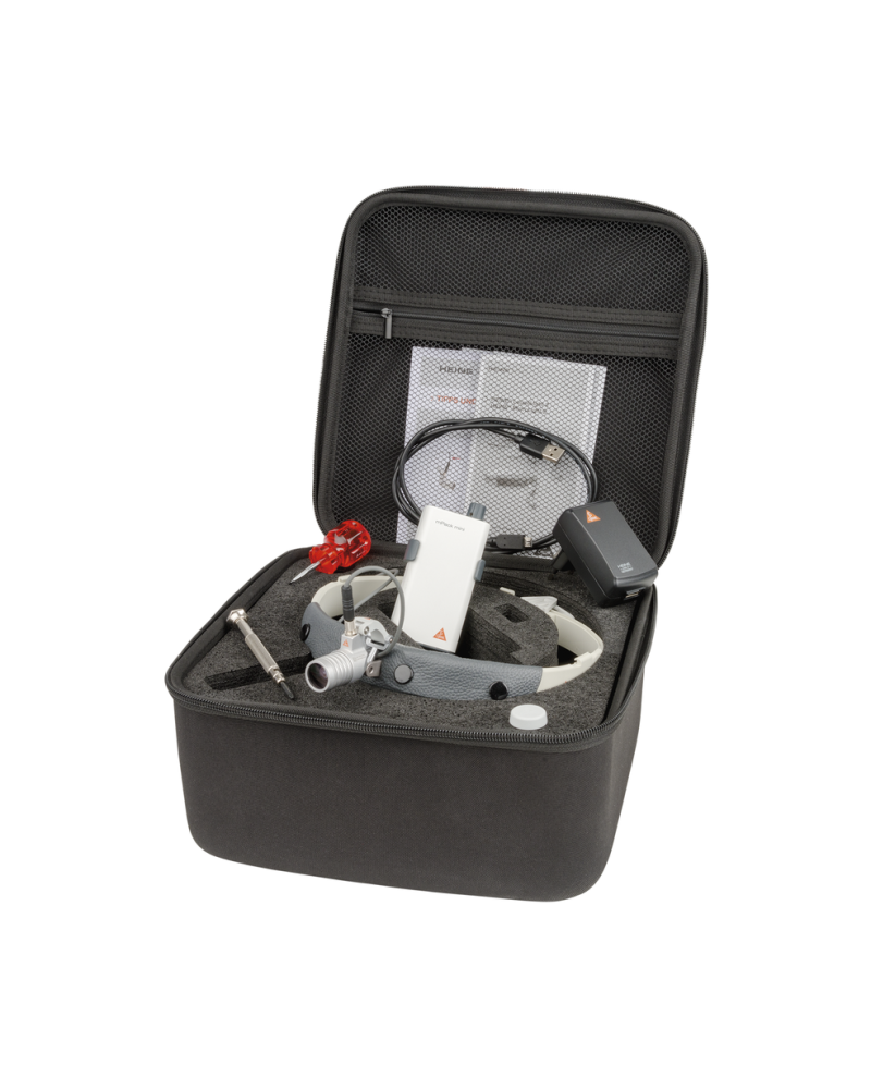 Lámpara Frontale HEINE MicroLight 2 LED con diadema ligera con mPack mini